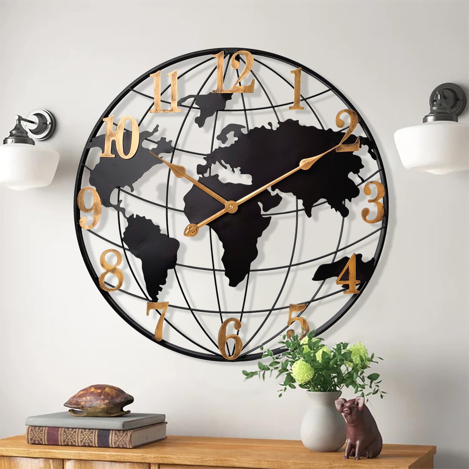 Amazon.com: AUUXVA Vintage Nautical Compass World Map Round Acrylic ...