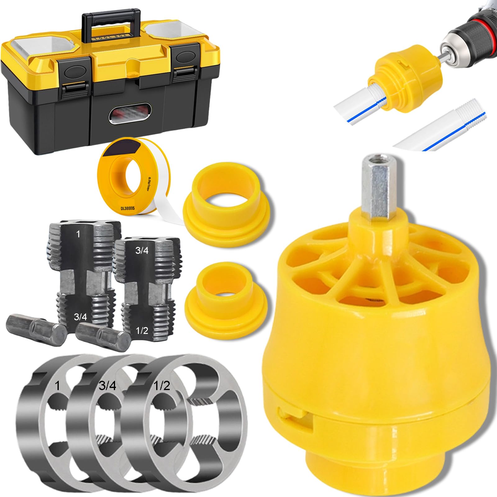 PVC Pipe Threading Tool Integrated Internal & External Pipe Threading ...
