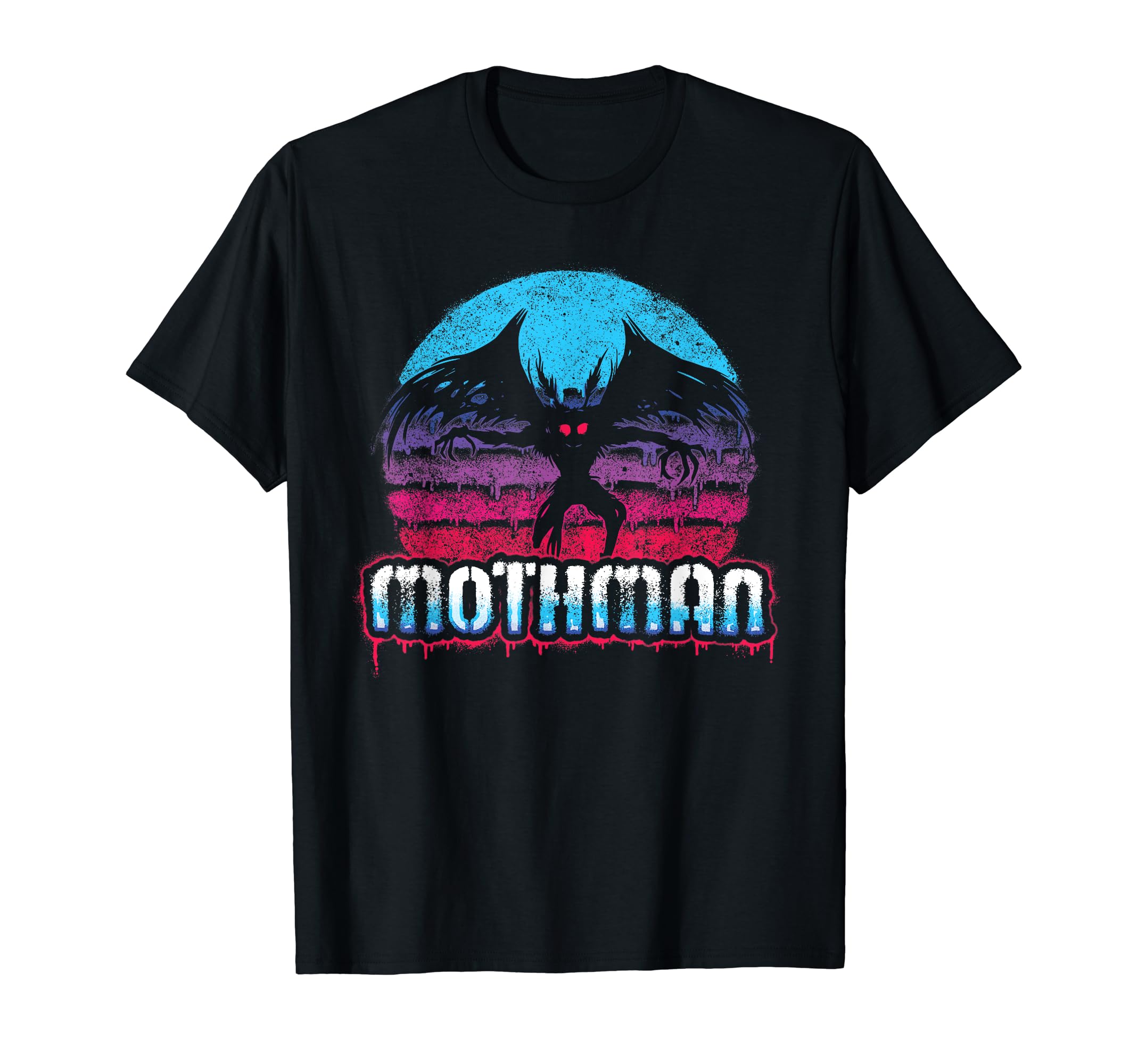 Amazon.com: Retro Sunset Mothman Vaporwave Synthwave Graffiti Mothman T ...