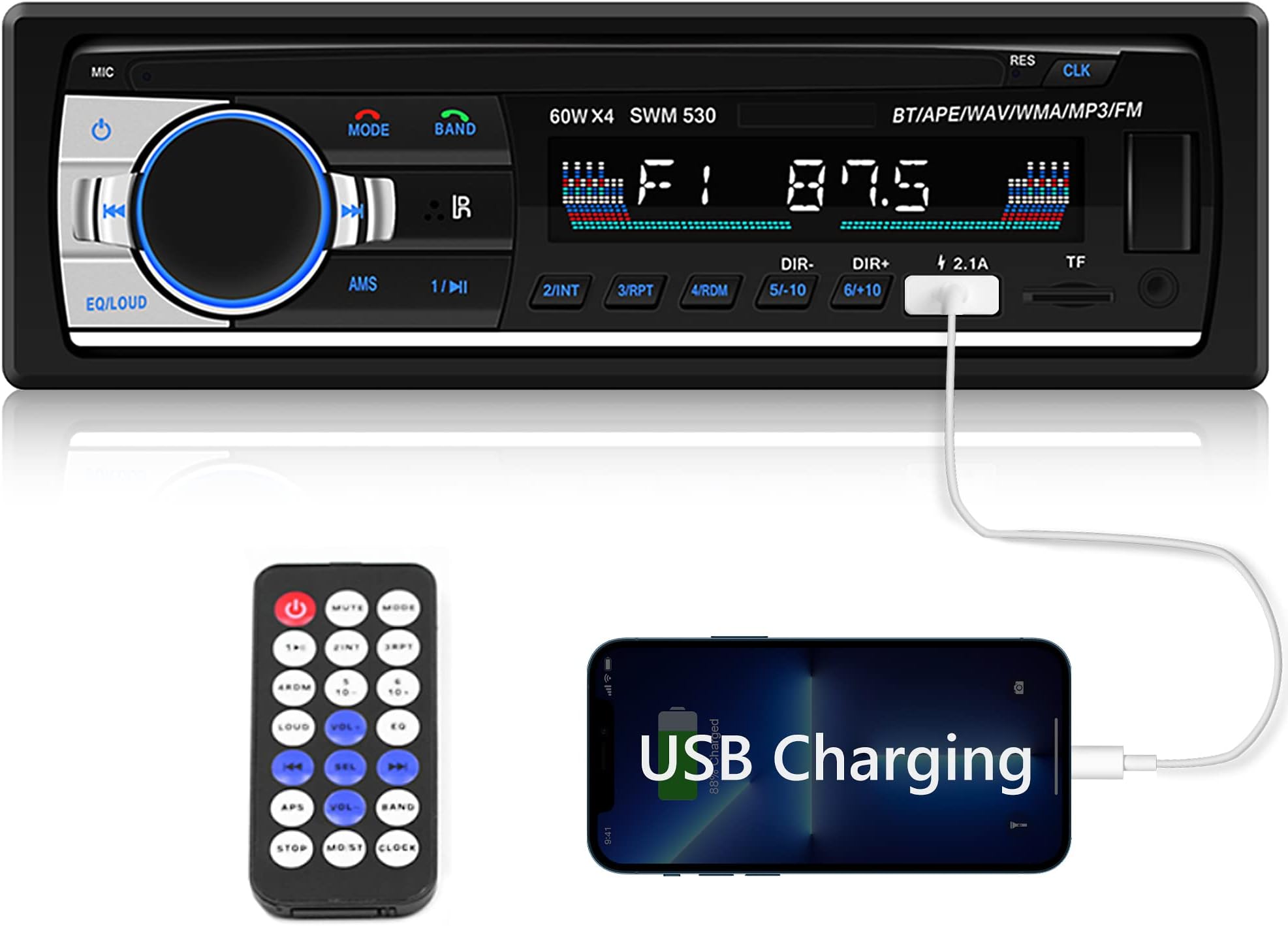 Amazon.com: Podofo Single Din in-Dash Car Radios 1 Din Car Stereo ...