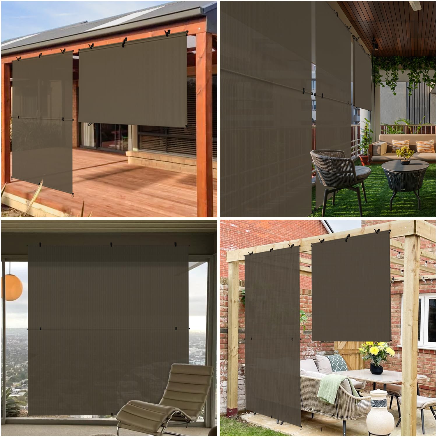 Snapklik.com : Patio Shades Roll Up Outdoor 4Wx6H Foldable Roller Shade ...