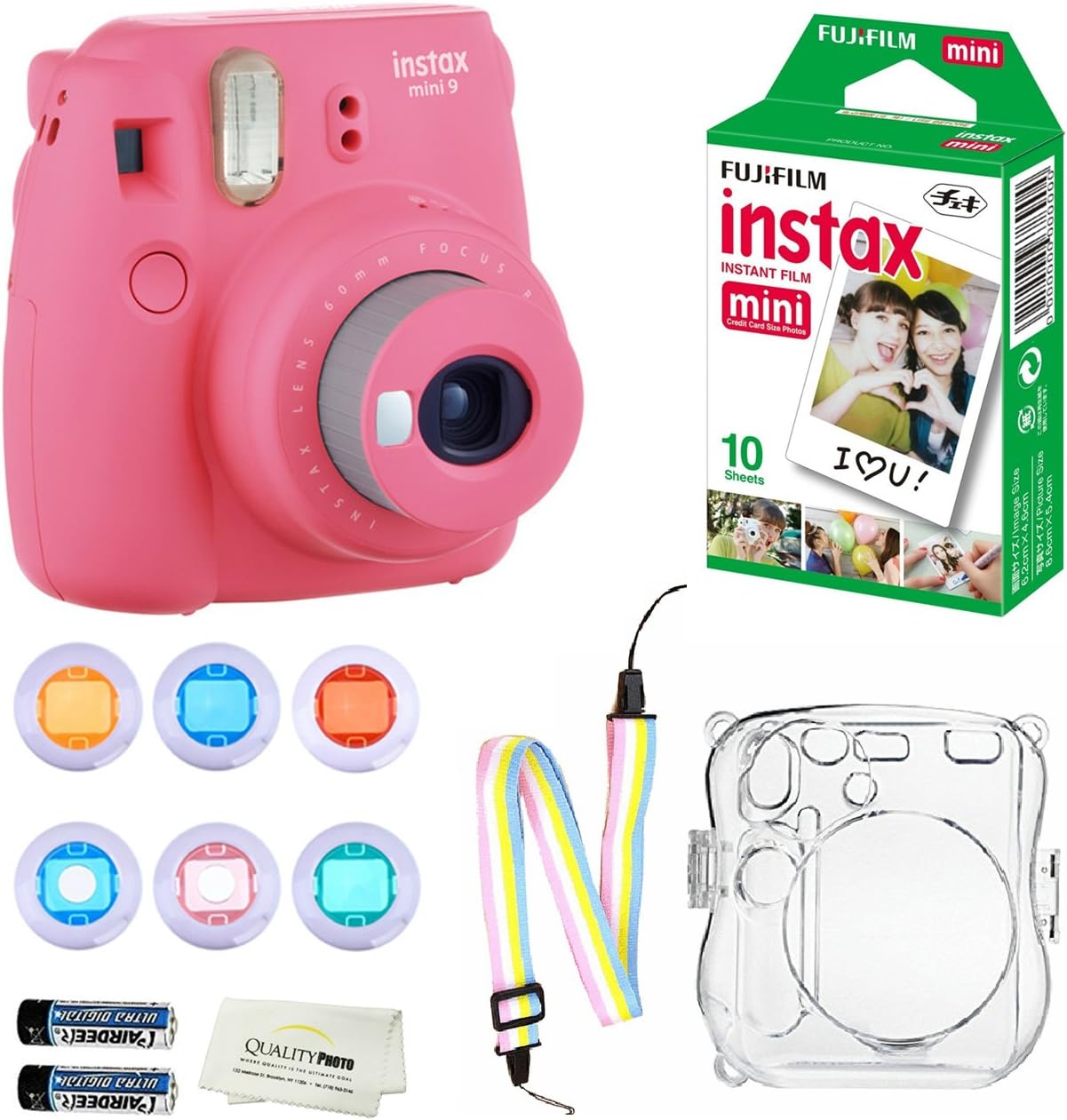 Amazon.com : Fujifilm Instax Mini 9 Instant Camera (Flamingo Pink) + 10 ...