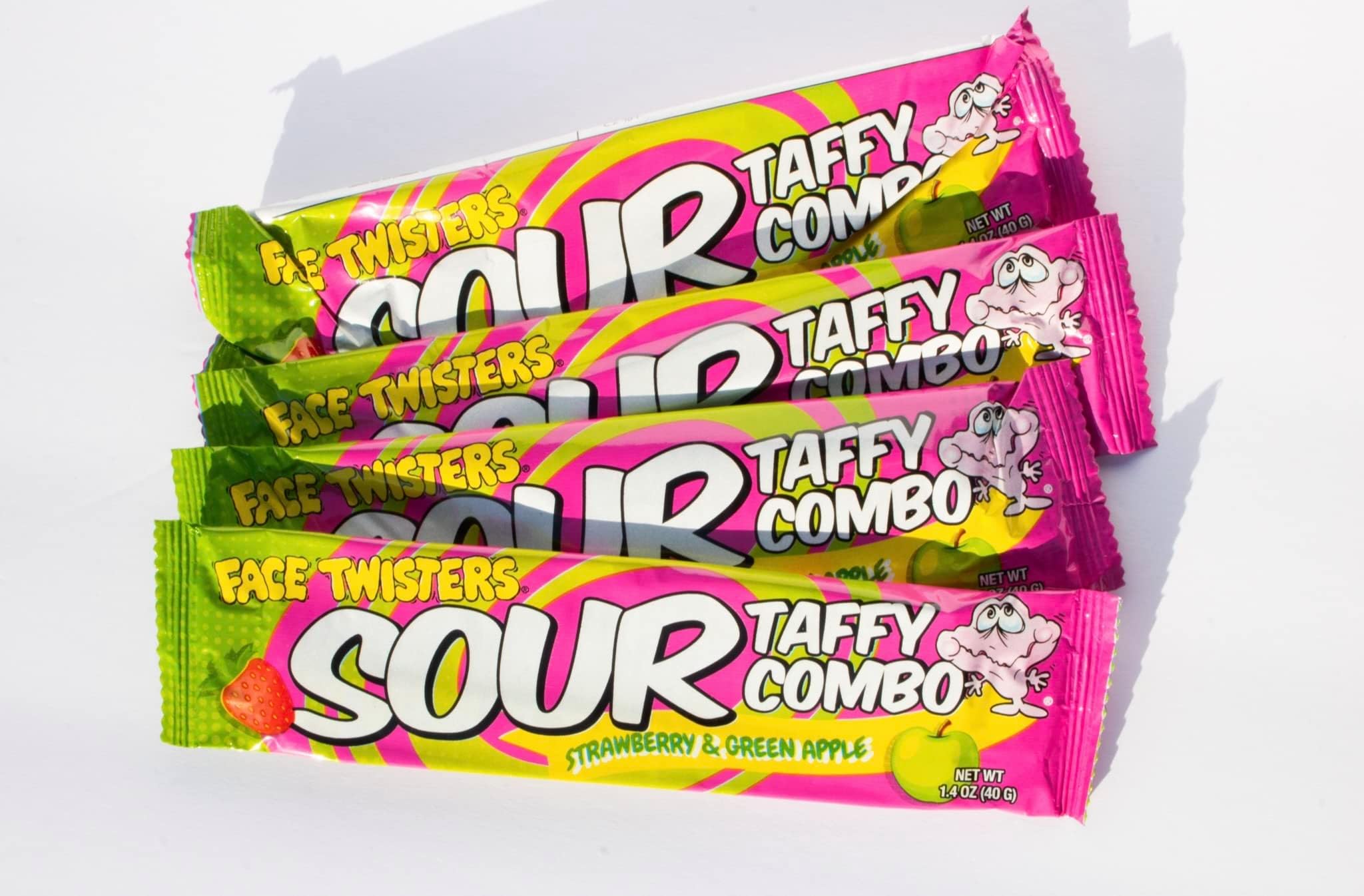Amazon.com : Face Twisters Sour Taffy Combo Blue Raspberry & Cherry 1.4 ...