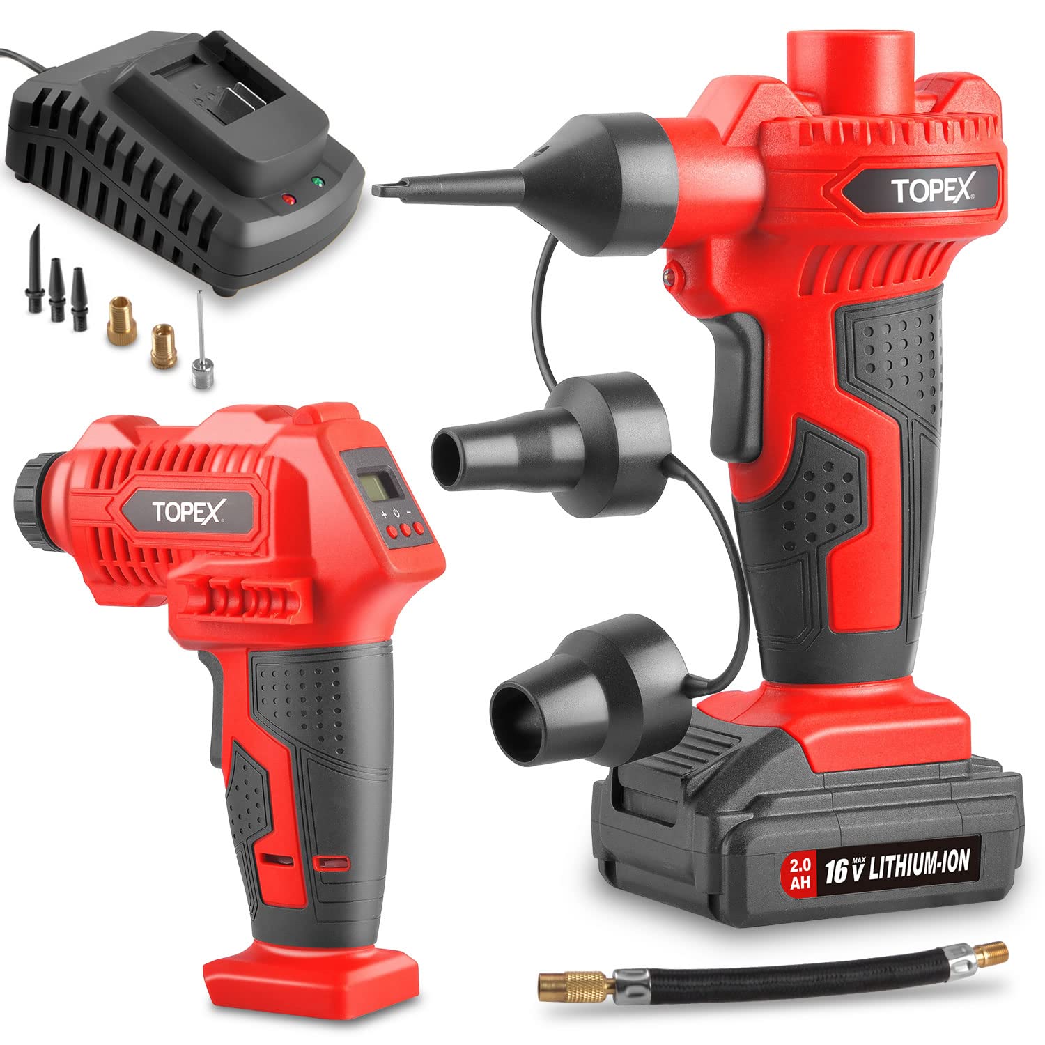 TOPEX 2IN1 Cordless High Volume & Pressure Inflator Deflator, Air ...