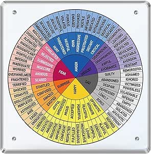 Feelings Wheel for Adults - Feelings Wheel Mood Emotion Chart,Color ...