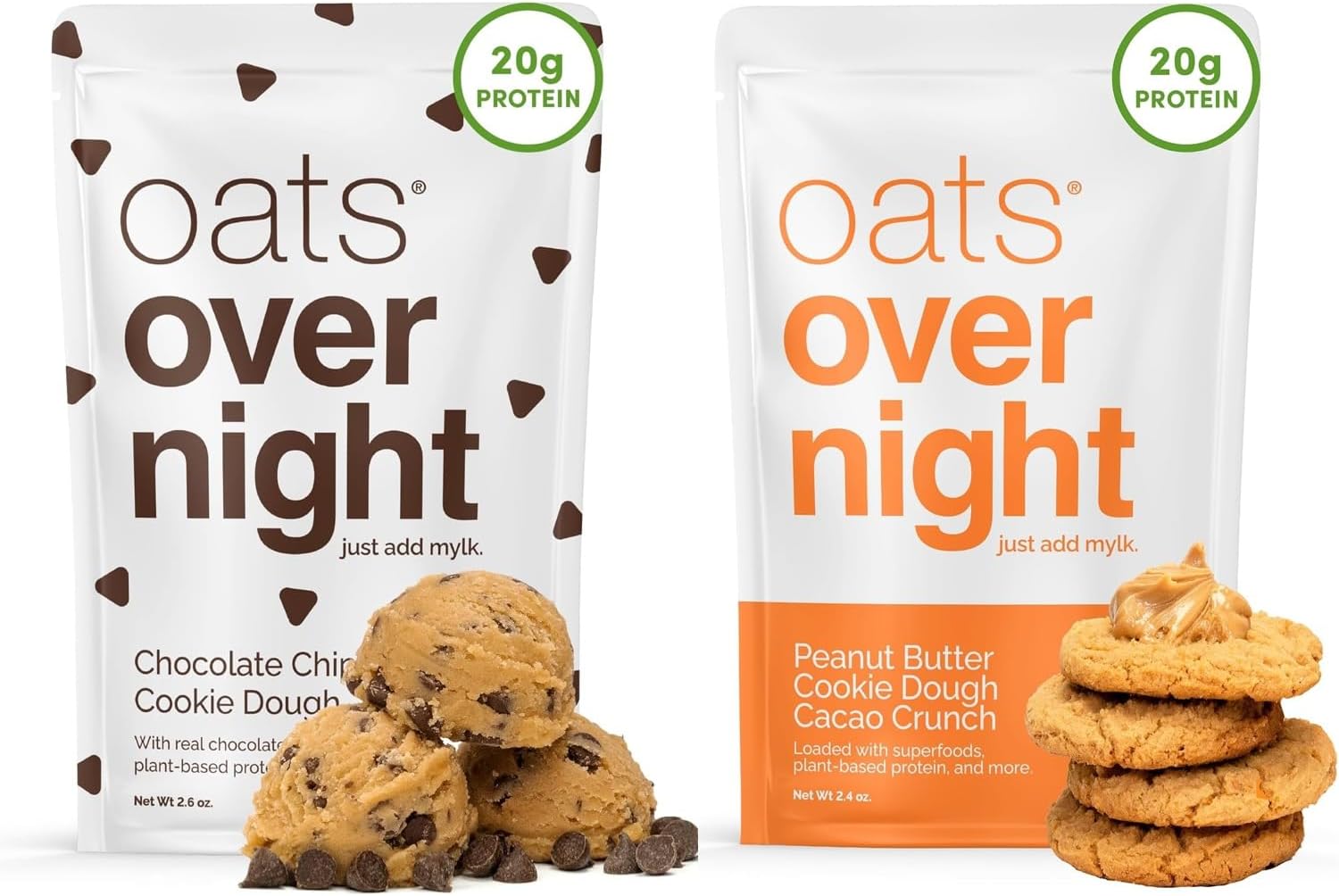 Amazon.com: Oats Overnight Chocolate Chip Cookie Dough 8 Pack & Peanut ...
