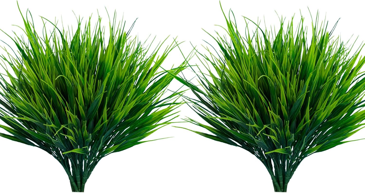 Amazon.com: Lnoicy 10pcs Artificial Outdoor Plants, Fake Wheat Grass ...