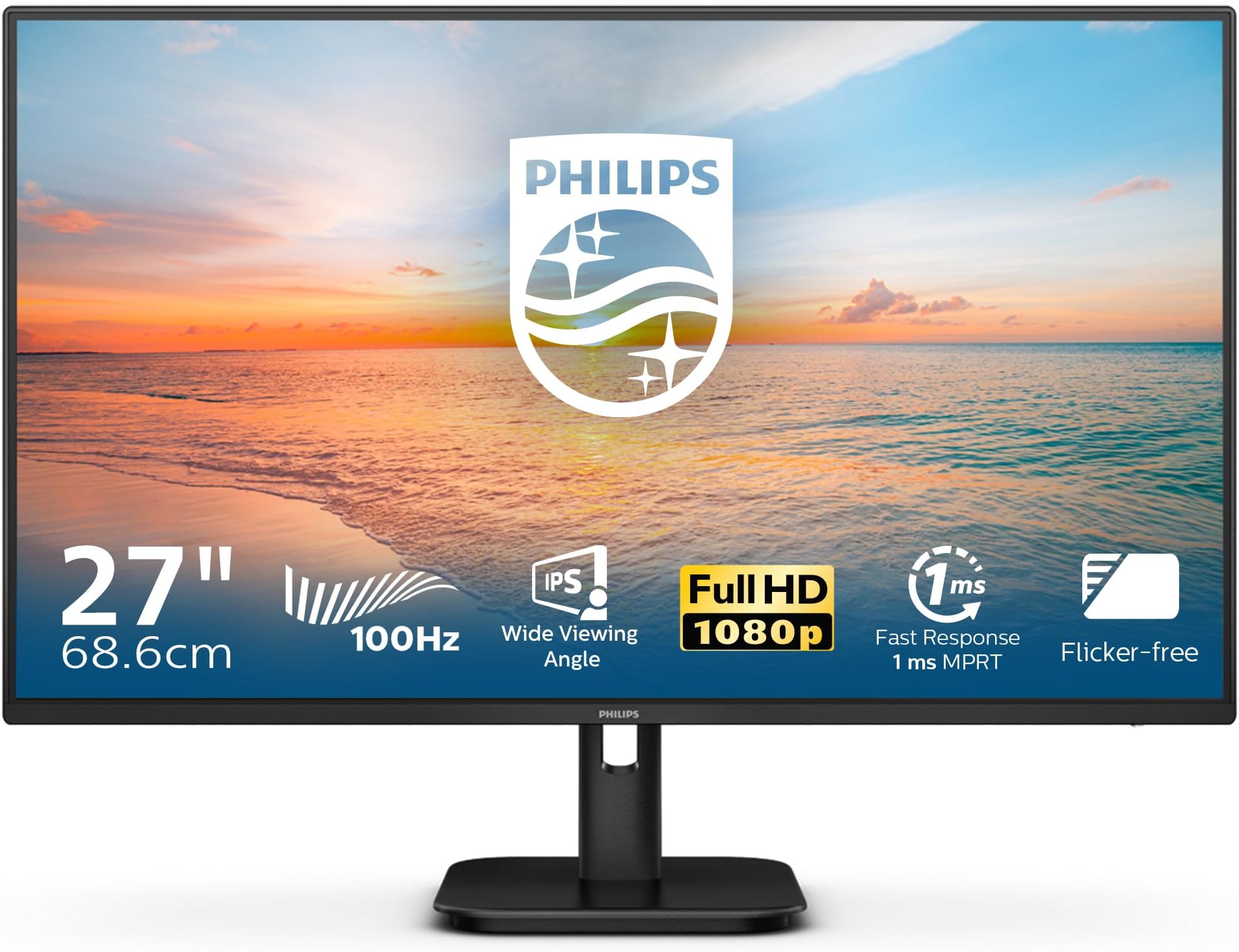 Philips 27" Full HD 16:9 1920 x 1080 Monitor 100Hz Refresh Rate 1.0 ms ...