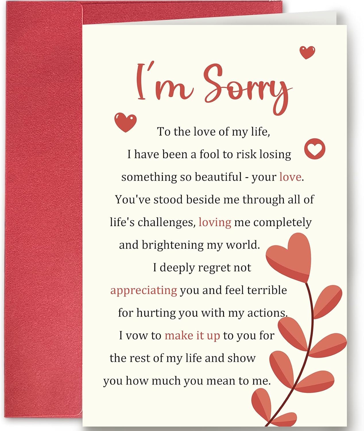 Amazon.com: SuperShunhu Sorry Love Card for Him or Her, Deeply ...