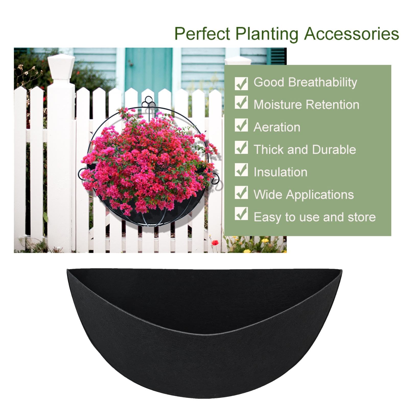 Round Plastic Plant Liners 3 PCS Half Round Planter Liner, Hanging