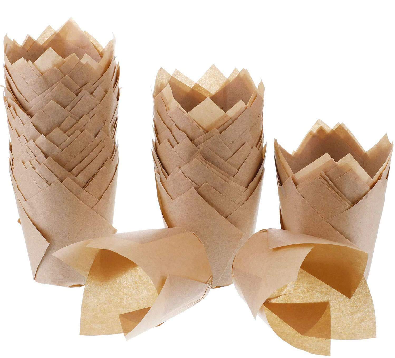Buy 200 x Natural Baking Paper Muffin Covers for Cupcakes and Muffins ...