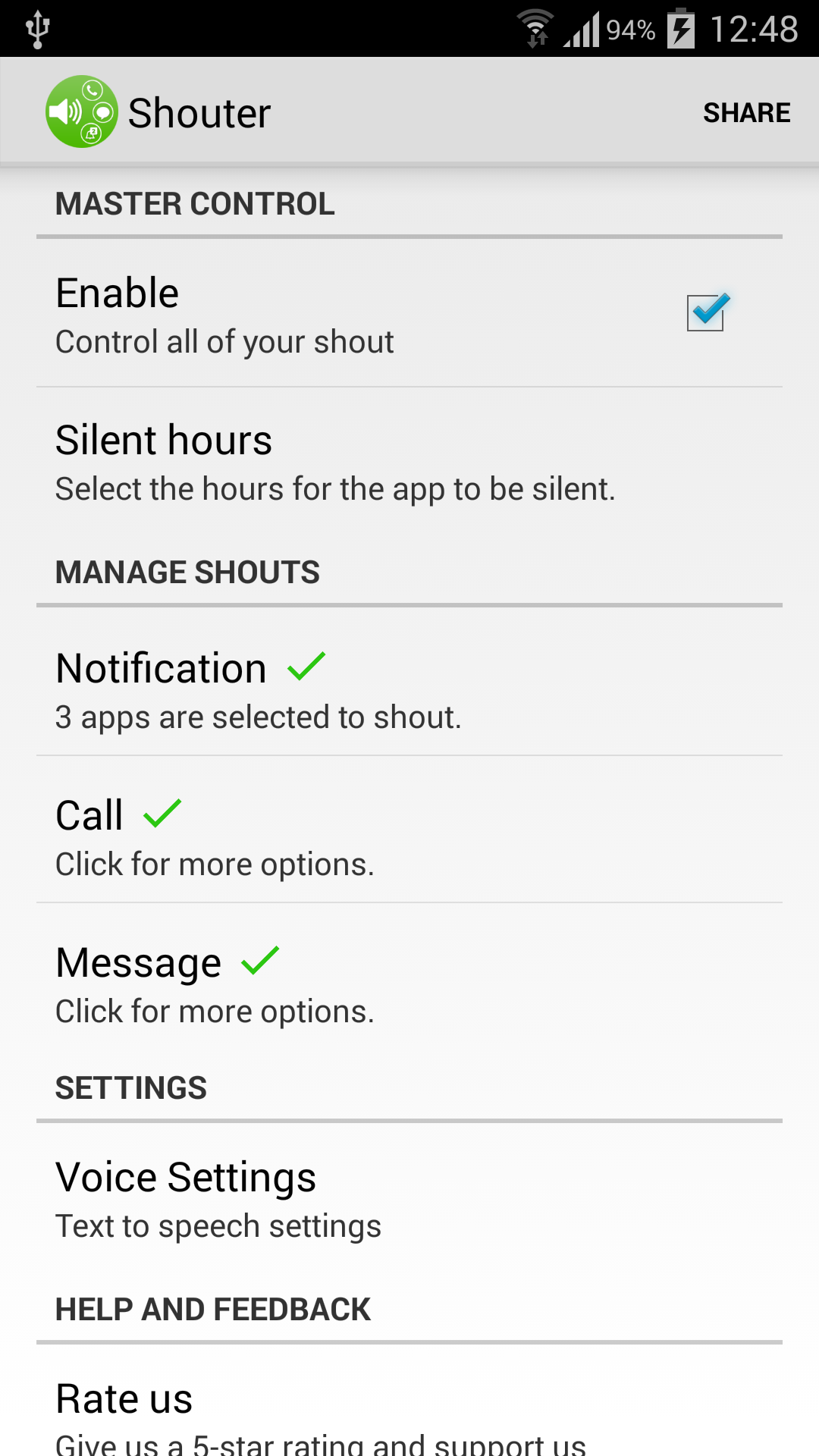 Shouter - Notification Reader - App on Amazon Appstore