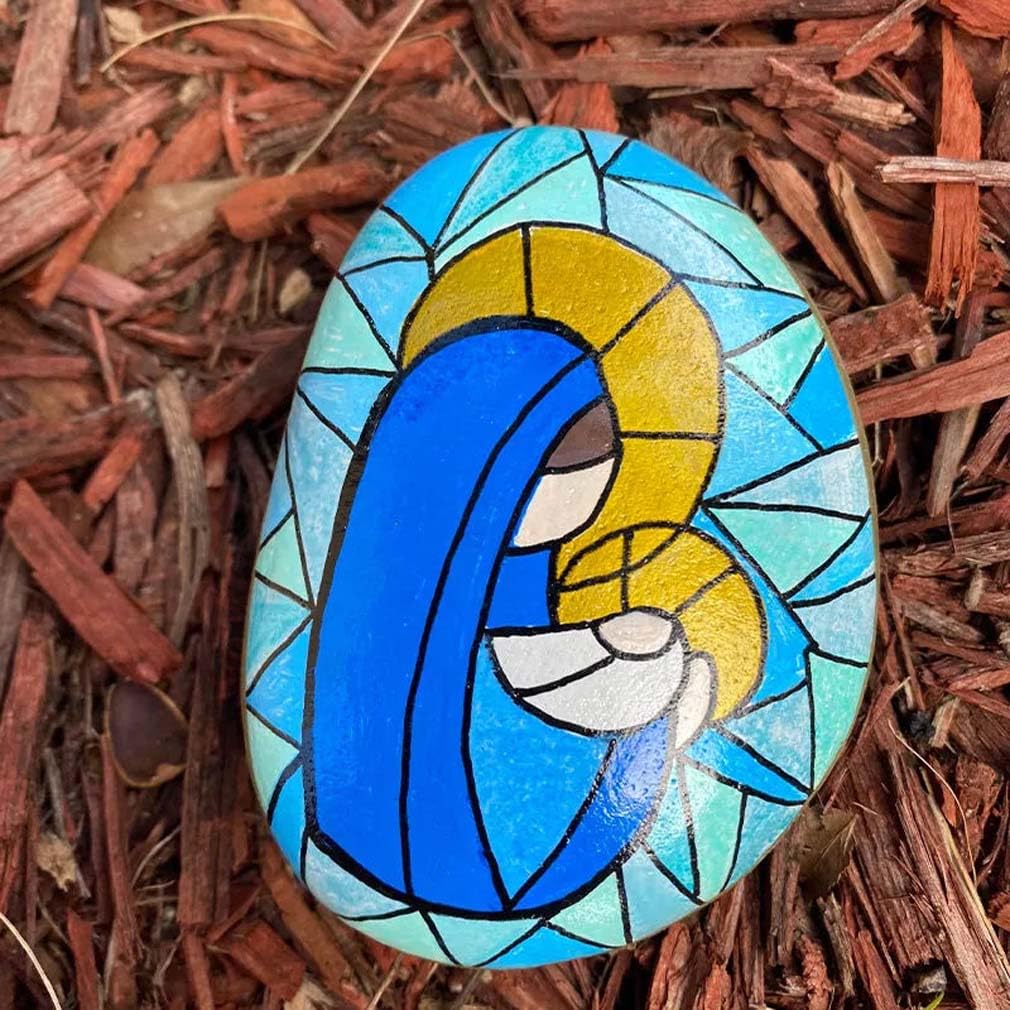 Buy KeeplusNativity Scene Painted Rock, Nativity Set, Christmas ...
