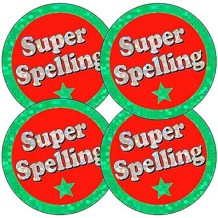 175 Holographic Sparkly Super Spelling School Praise Teachers Reward ...