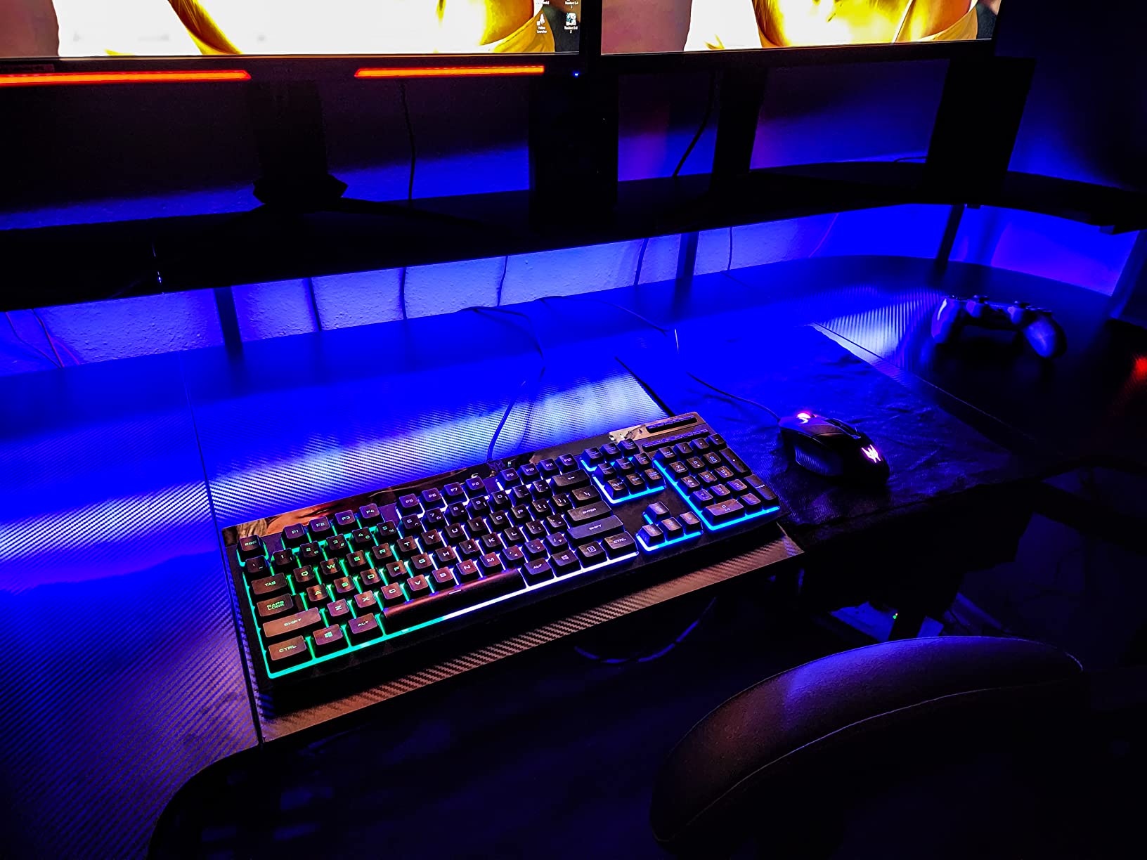 $30/mo - Finance Tribesigns 75 Inch Gaming Desk with Monitor Shelf ...