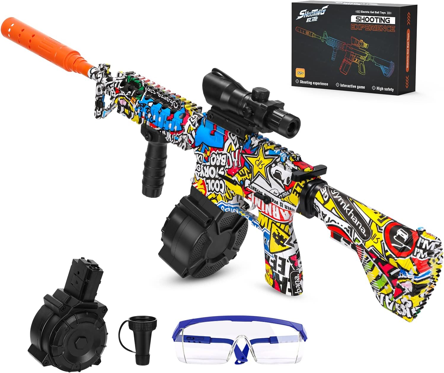 Innedu Electric Gel Blaster, M4A1 Splatter Blaster, Two-Mode Gel Gun ...