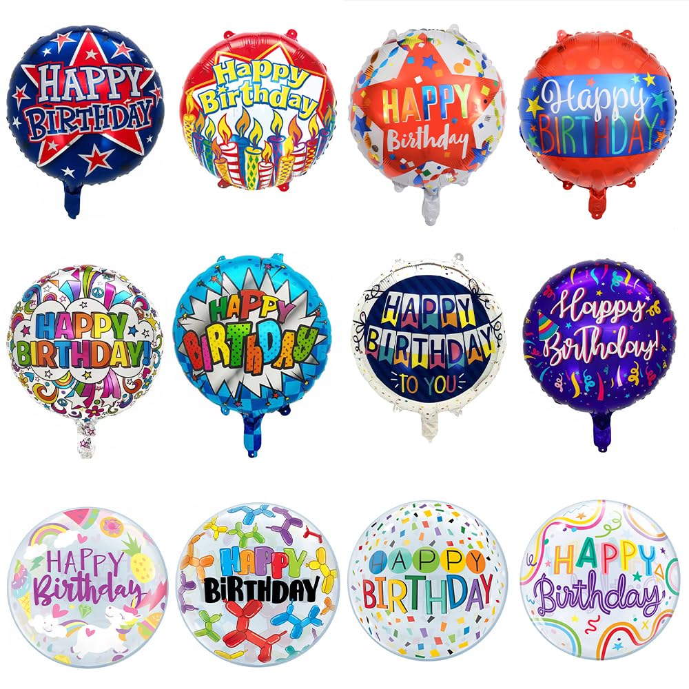 Amazon.com: 48 pieces Happy Birthday Party Aluminum Foil Balloons 18 ...