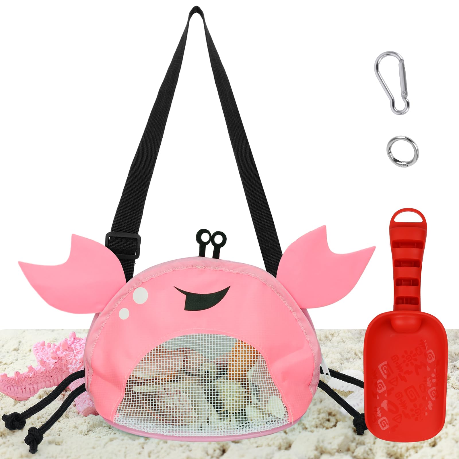 Amazon.com: AMOR PRESENT Mesh Beach Bag for Kids, Shell Collecting Bag ...