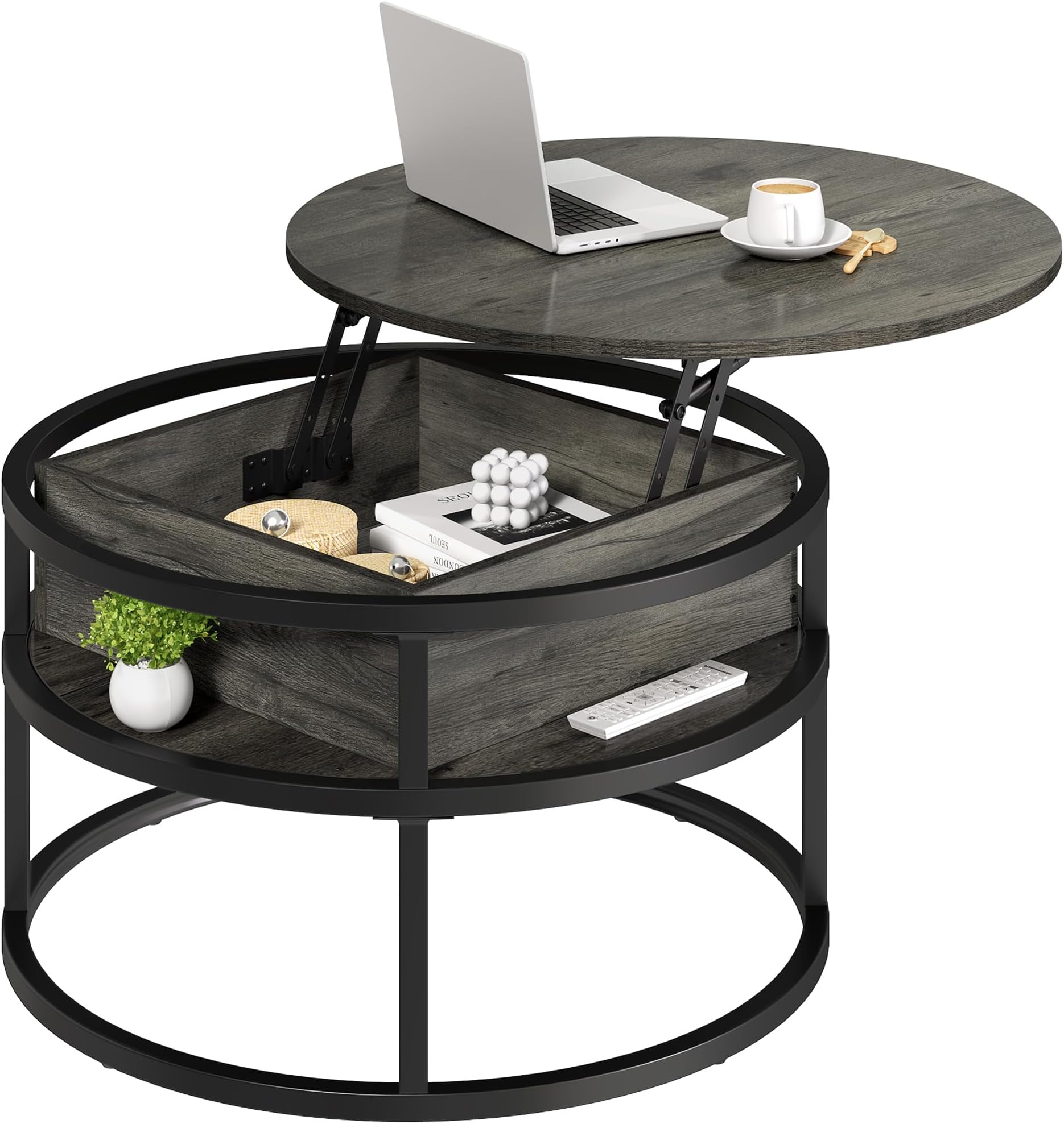 Amazon.com: YITAHOME Round Lift Top Coffee Table, Coffee Tables for ...