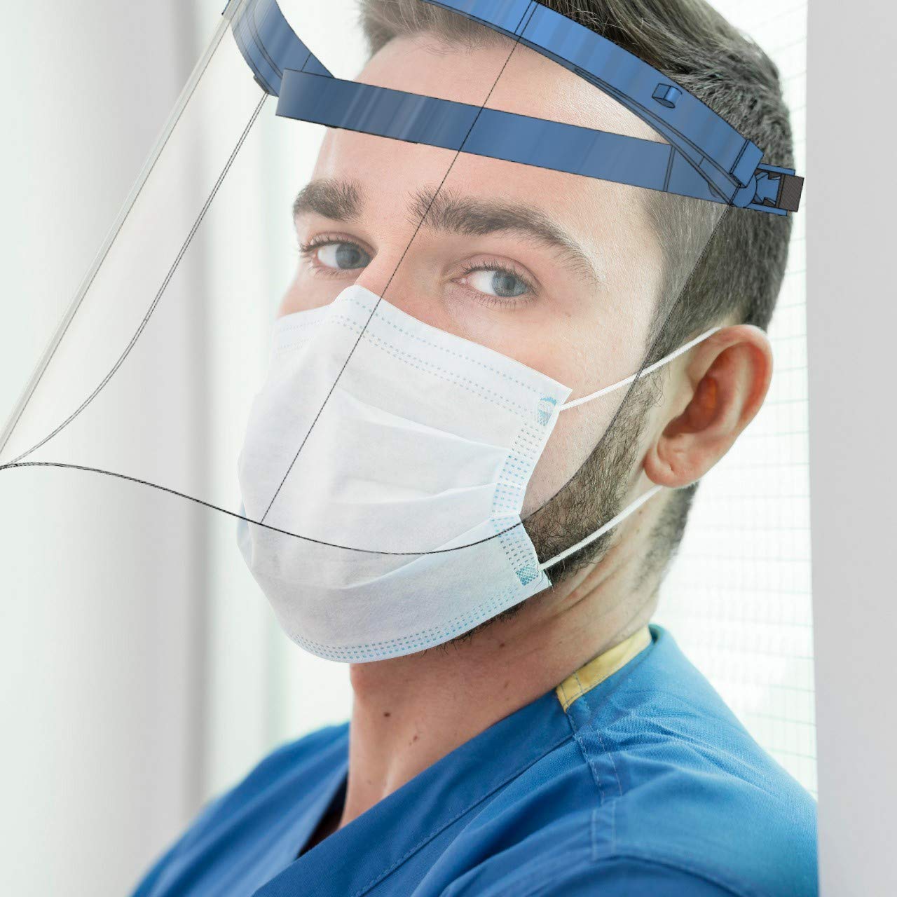 Mechdel Movable Face Shield M100 (adjustable elastic with foam) Pack of ...