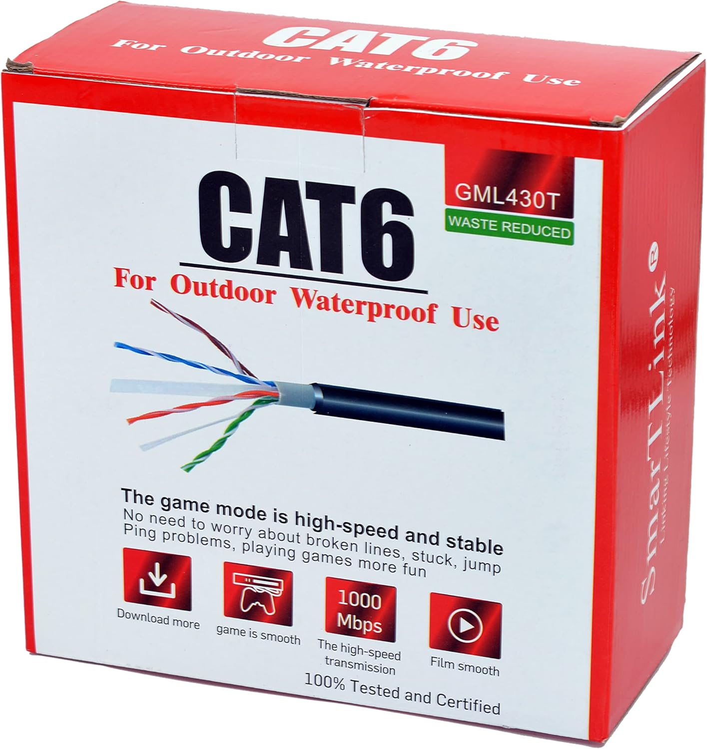 SmarTLink Cat6 Ethernet Outdoor Cable 30m, UTP, LAN Cable, Network ...