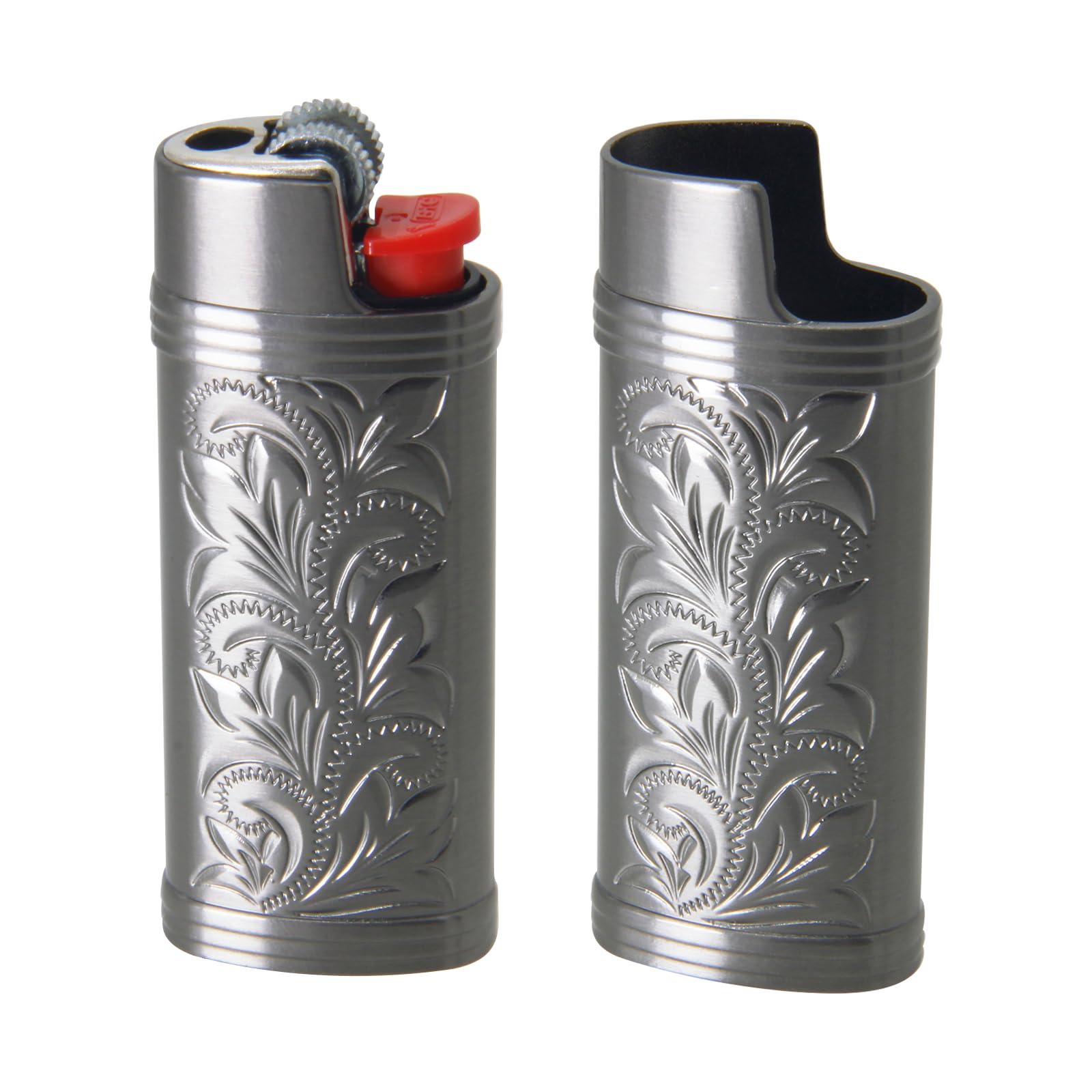 Amazon.com: KIBBEH 2 Pack Metal Lighter case Cover, Vintage Floral ...