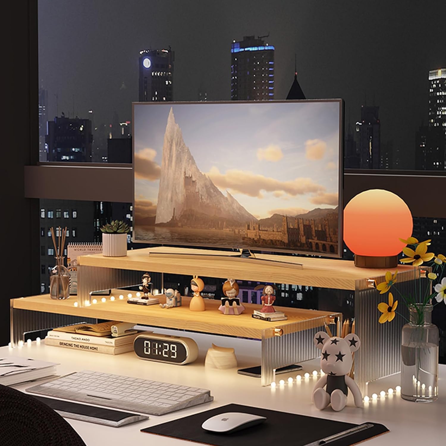 YGYQZ Desk Shelf Desk Extender Shelves,Computer Monitor Stand and ...