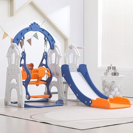 Amazon.com: 5 in 1 Kids Slide for Toddlers Age 1-3 Slide and Swing Set ...