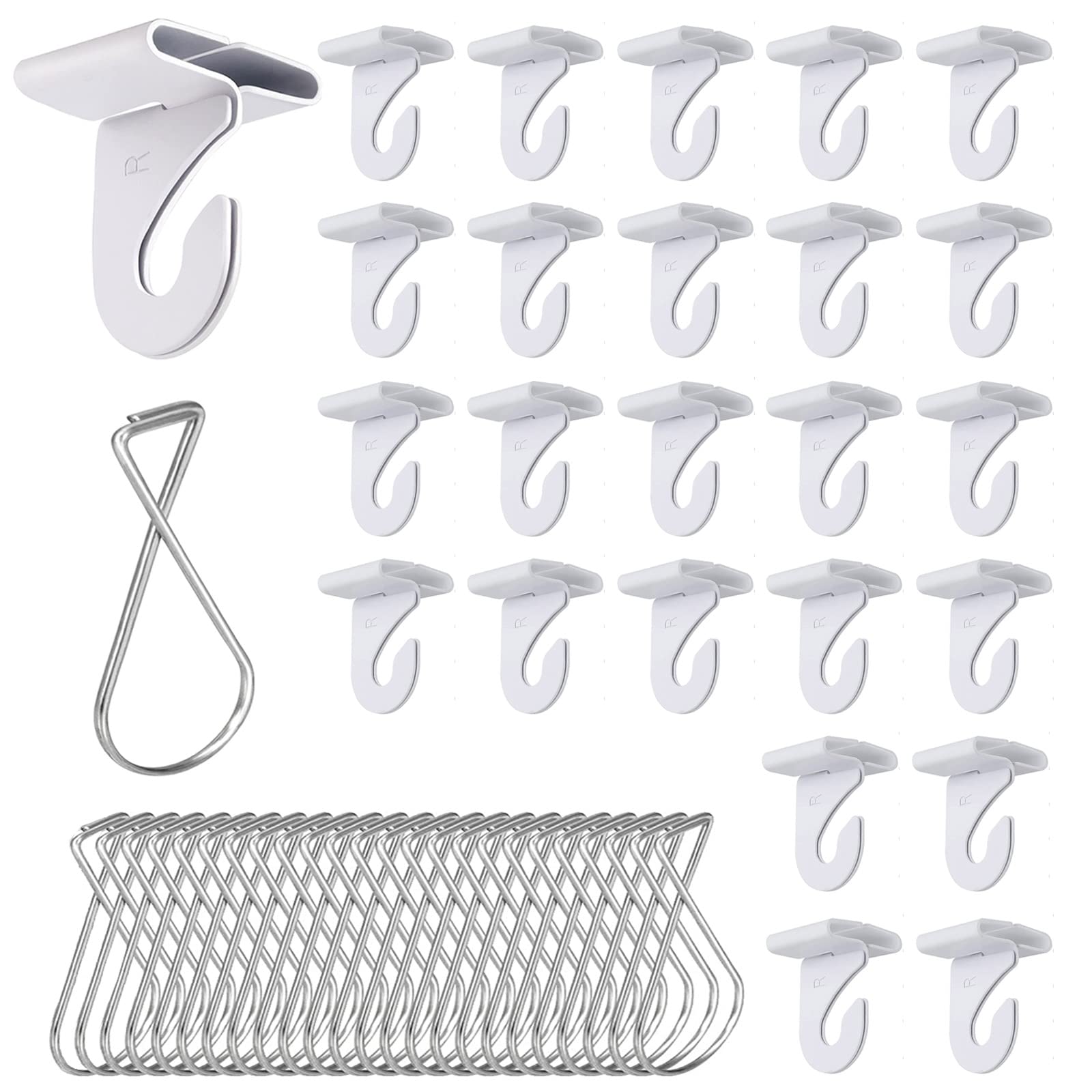 Jeletonp 75 PCS Drop Ceiling Hooks for Hanging,25 Pairs Heavy Duty ...