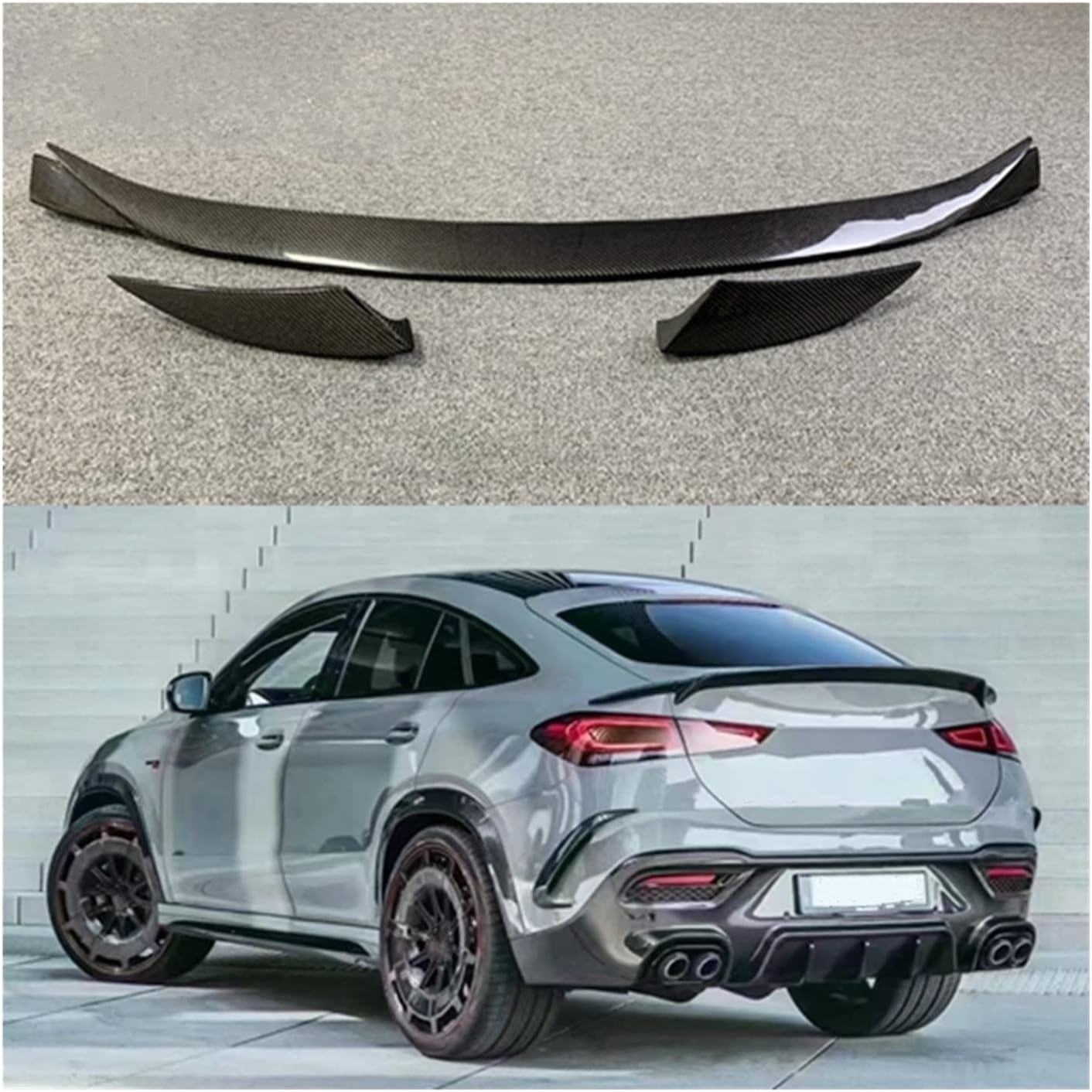 Tsgmnol Car Carbon Fiber Rear Tailgate Trunk Spoiler Lip Splitter Tail ...