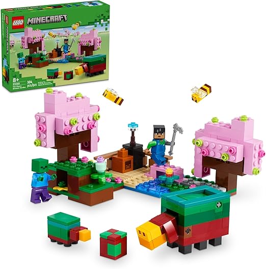Amazon.com: LEGO Minecraft The Cherry Blossom Garden, Video Game Toy ...