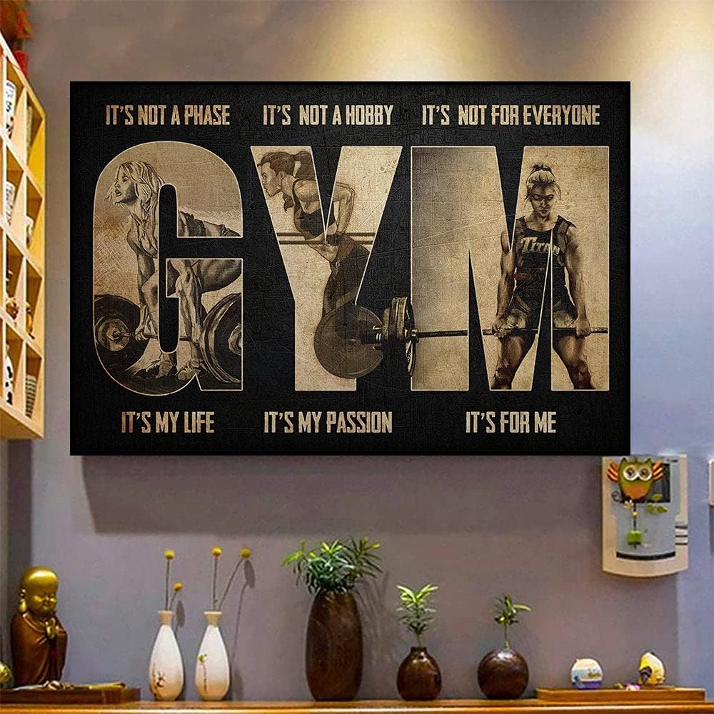 Amazon.com: Retro Aluminium Metal Sign Gym It's My Life Barbell ...