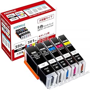 Amazon.co.jp: BCI-381+380/5MP インクカートリッジ Canon 用 BCI-381(BK/C/M/Y)+380 5色マルチパック BCI-380XL BCI ...