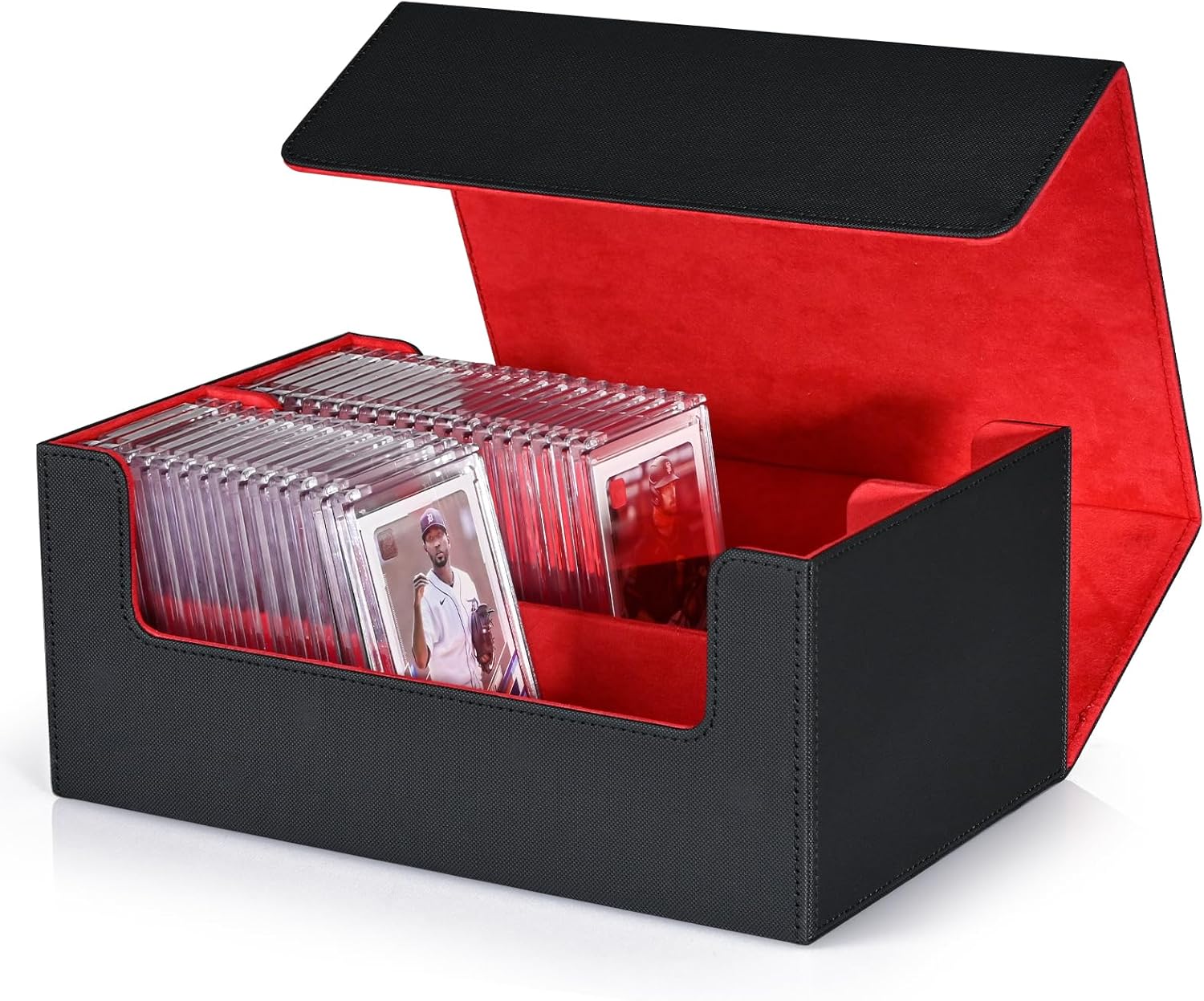 Amazon.com - UAONO Card Storage Box for 72 Pcs Magnetic Card Holder, PU ...