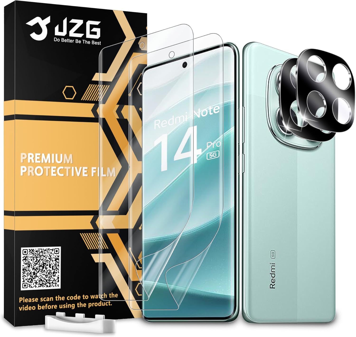 JZG 2x Film for Xiaomi Redmi Note 14 Pro 5G Screen Protector (Not Glass ...