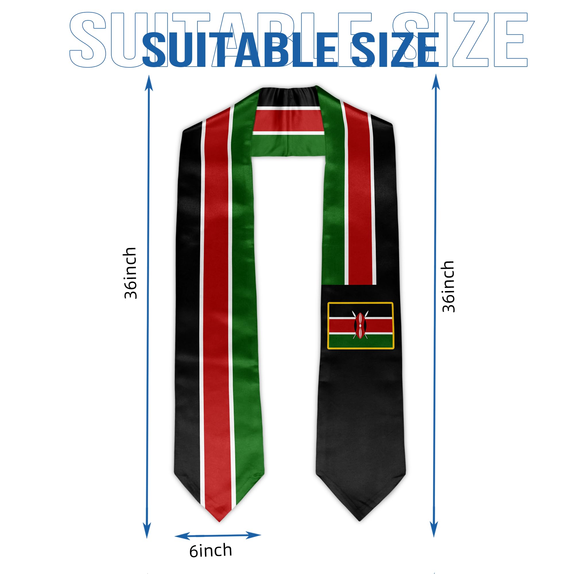 Snapklik.com : Kenya Flag Graduation Stole Sash Unisex Adult Kenyan ...
