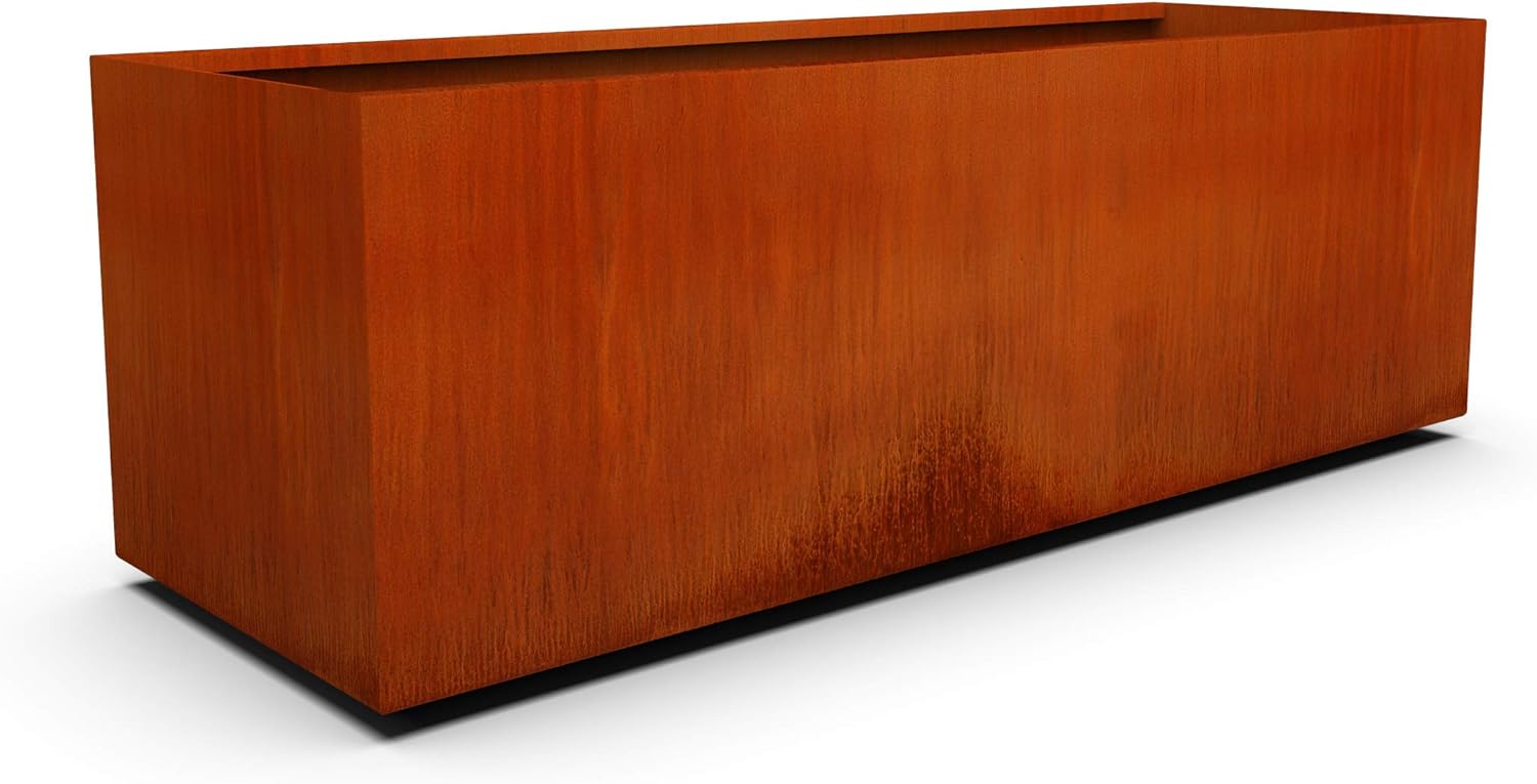 Amazon.com : Corten Steel Planter Rectangle Rust Finish Metal Garden ...