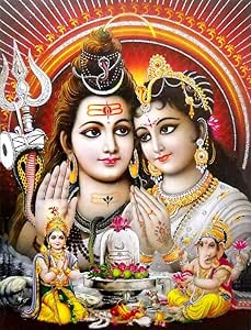 Amazon.com: Generic Lord Shiva Family Poster/Reprint Shiv parivar Hindu ...