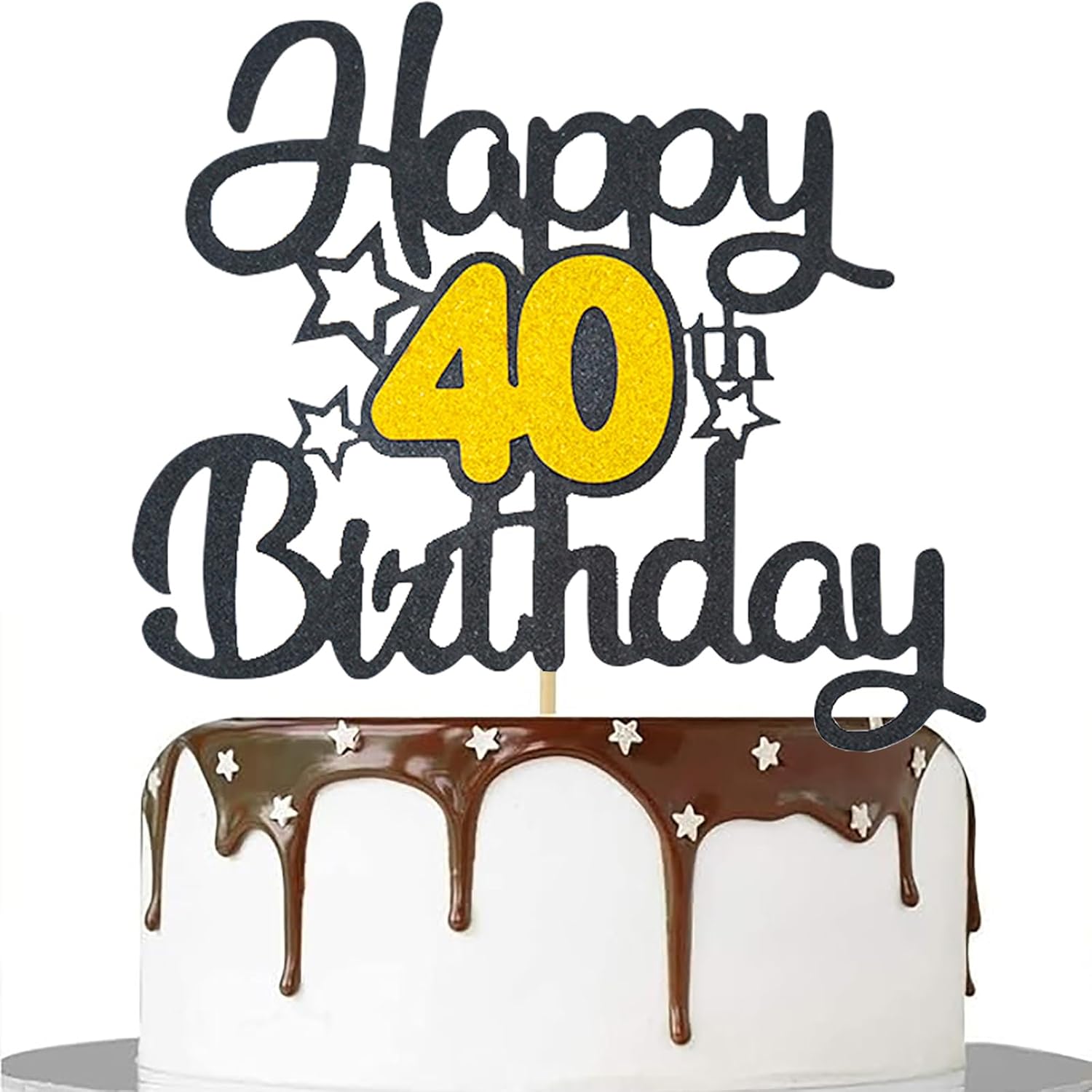 Amazon.com: SAMOKA Happy 40th Birthday Cake Topper,1 PCS 40th Birthday ...