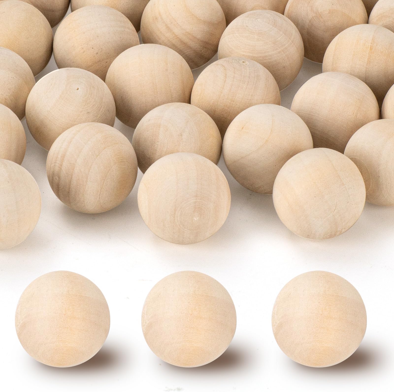 Amazon.com: 2 Inch Wooden Round Balls, Bag of 20 Unfinished Solid Round ...