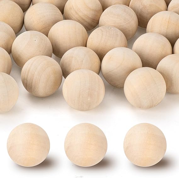Amazon.com: 2 Inch Wooden Round Balls, Bag of 20 Unfinished Solid Round ...