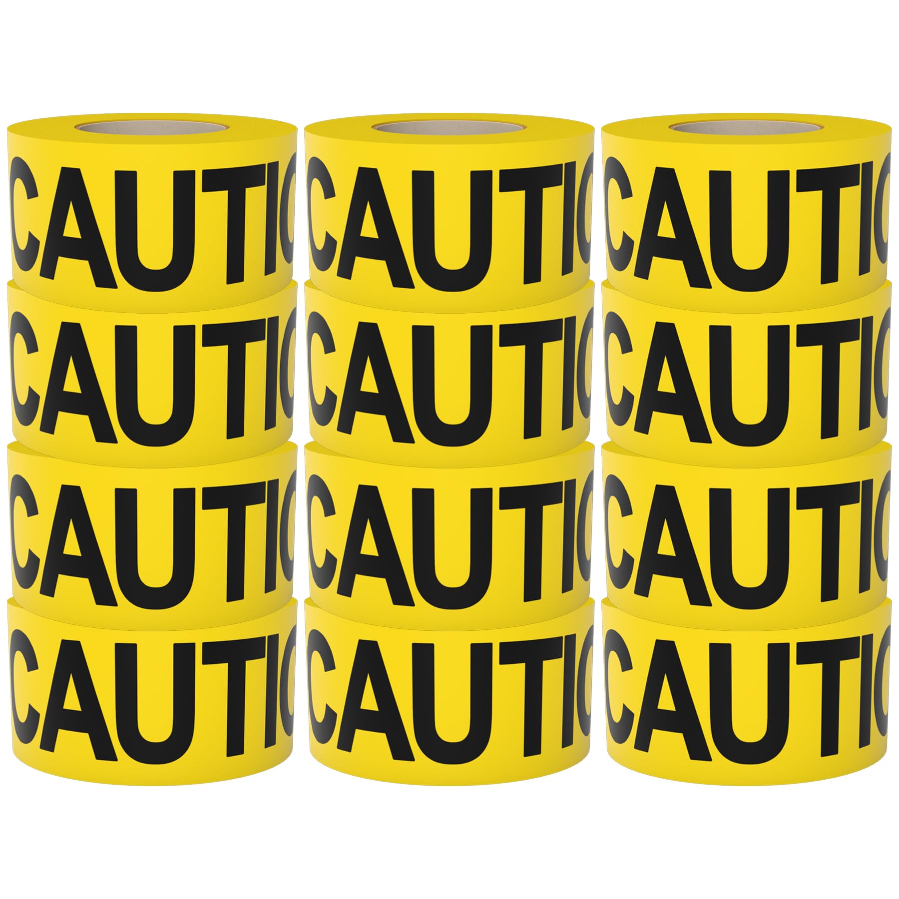 Snapklik.com : Caution Tape 12 Pack 3 Inch X 1000 Feet, Bright Yellow w ...