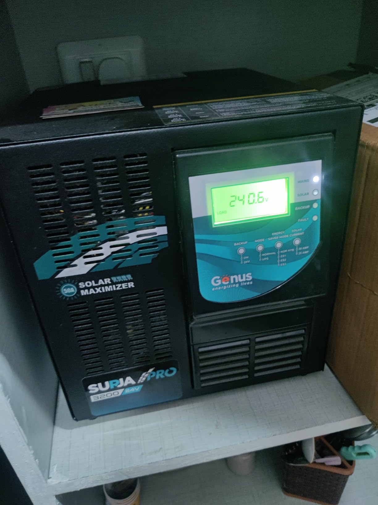 Genus Surja Pro 3200 Pure Sine Wave 2375VA/24V Solar Inverter for Home ...