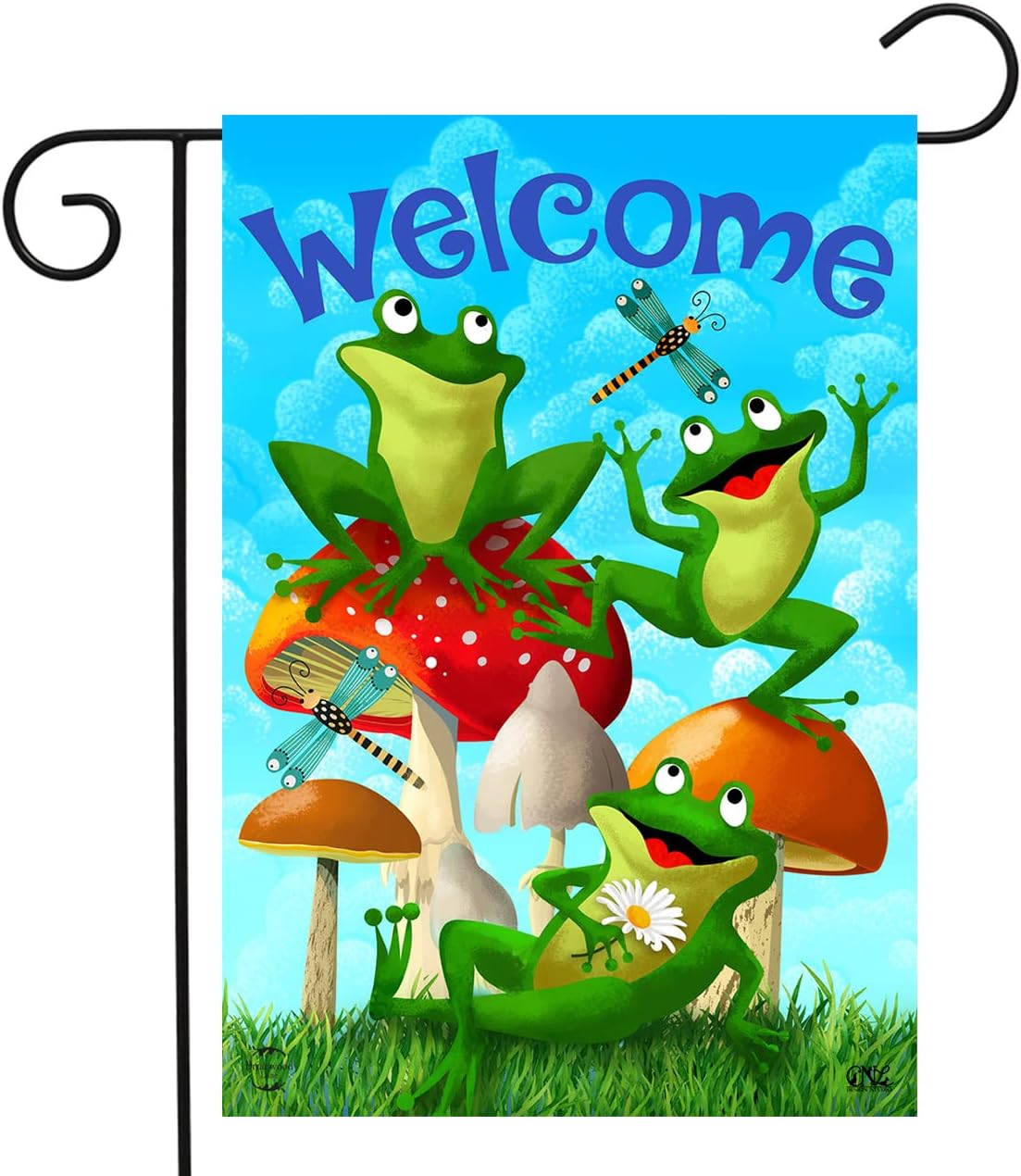Amazon.com : Briarwood Lane Happy Frogs Summer Garden Flag Welcome 12.5 ...