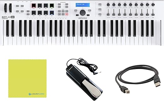 Amazon.com: Arturia KeyLab Essential 61 61-key Keyboard Controller Bundle w/ Deluxe Sustain ...