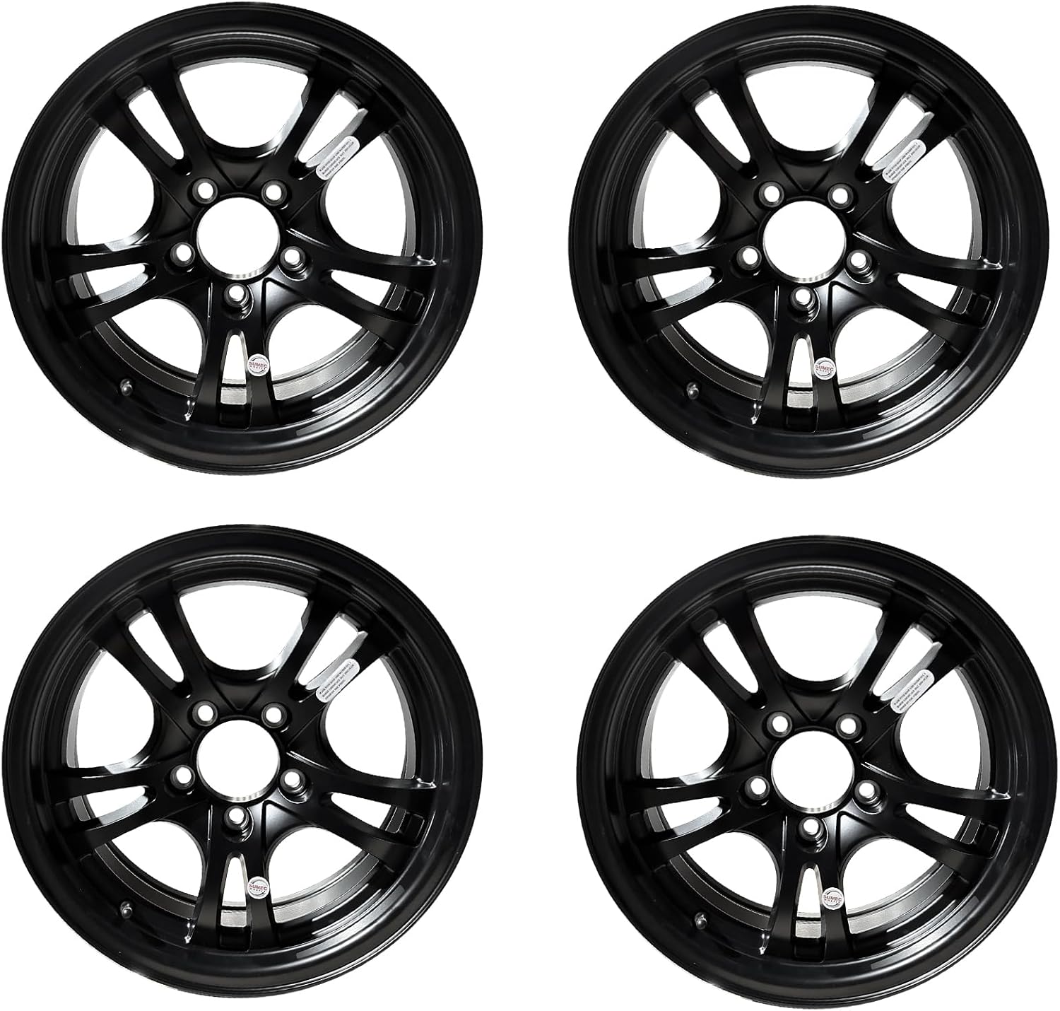 Generic SET 4 15x5, 5x4.5 Matt Black Fully Painted Aluminum Trailer ...