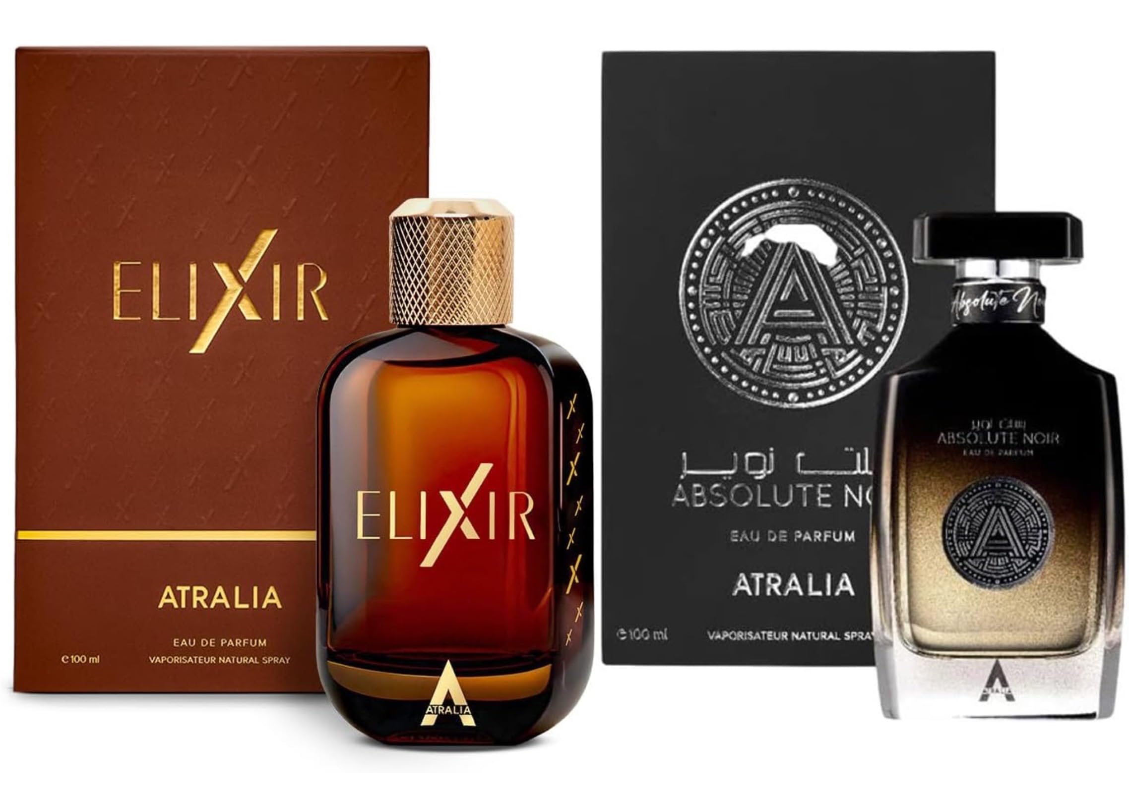 Amazon.com : Atralia Elixir Eau De Parfum for Men And Atralia Absolute Noir Eau De Parfum for ...