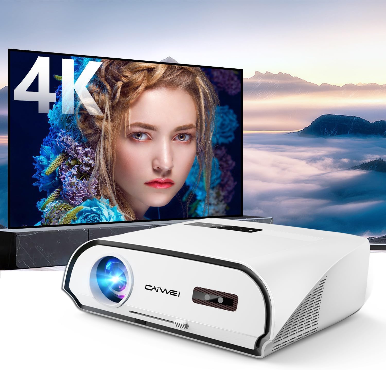 Amazon.com: Ultra HD 4K Movie Projector for Home Theater, High Bright ...