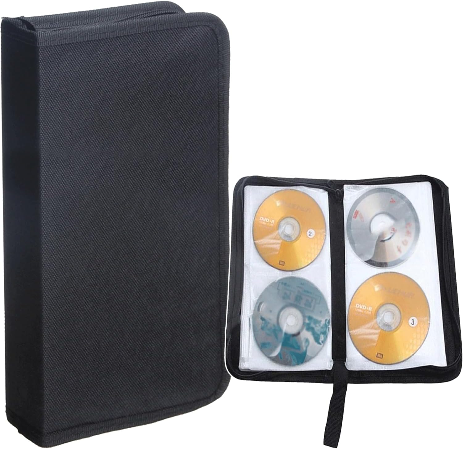 LNGJIN Oxford Cloth CD Case,80 Capacity CD Storage,DVD Organizer,CD ...
