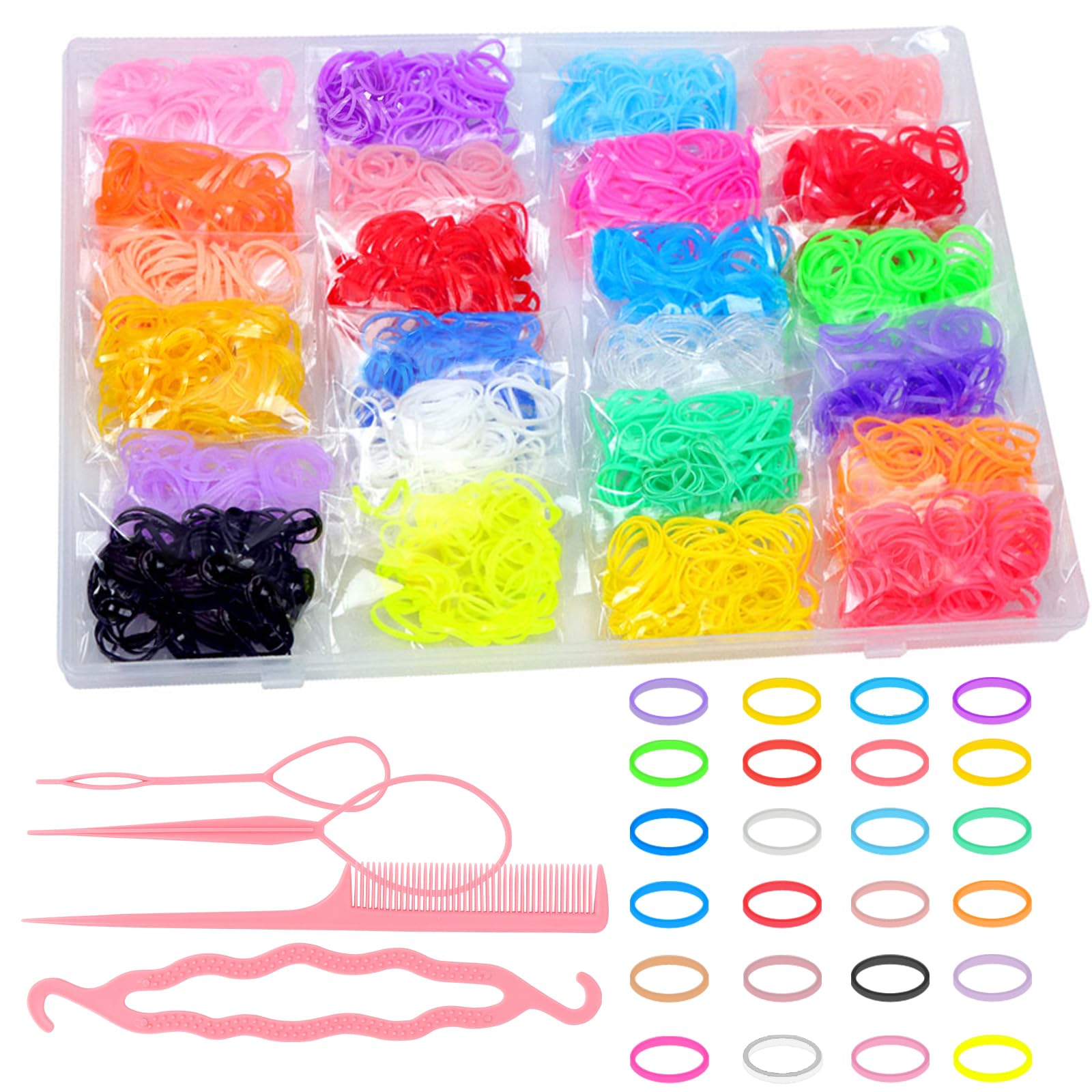 Amazon.com : GoClimber 24 Colors Hair Rubber Bands, 1500 Pcs Mini ...